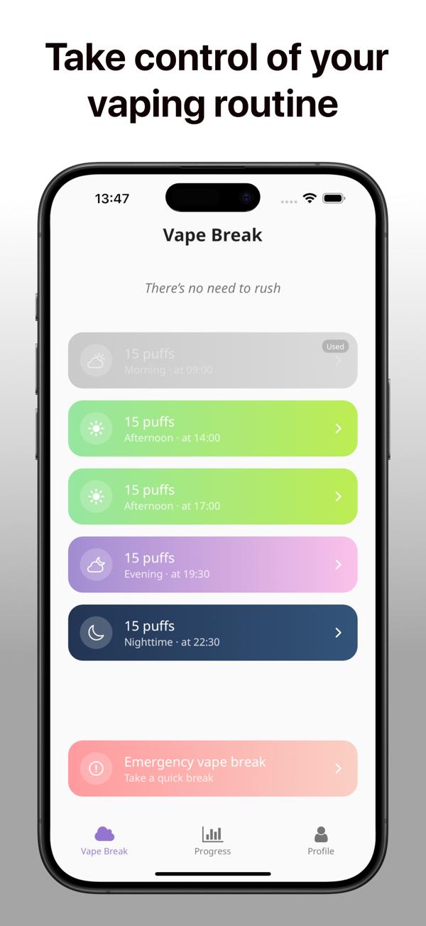 Vape Break - Quit Vaping - Vape Break助你放慢速度，留意自身 vaping 习