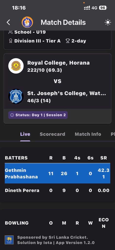 SLSCA Matches - Sports App | MWM