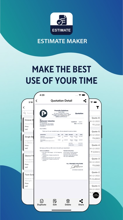 Estimate & Invoice - Maker by Umang Kathiyara