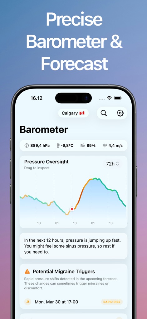 Barometric Pressure Today - Weather App | MWM