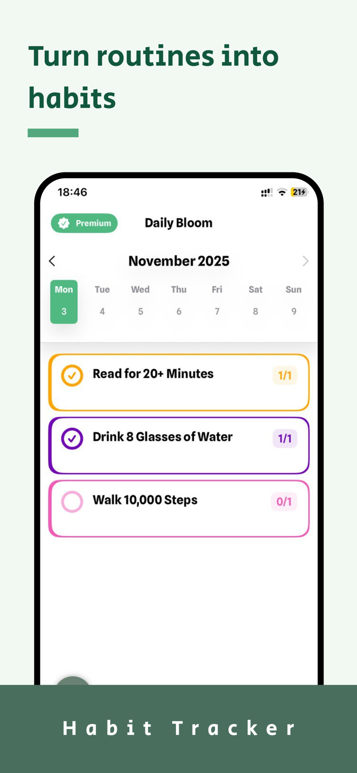 Daily Bloom - Habit Tracker - Imagine your habits are seeds.