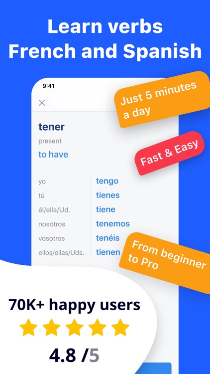 Learning Spanish Verbs, French by Cosmic Taps SL