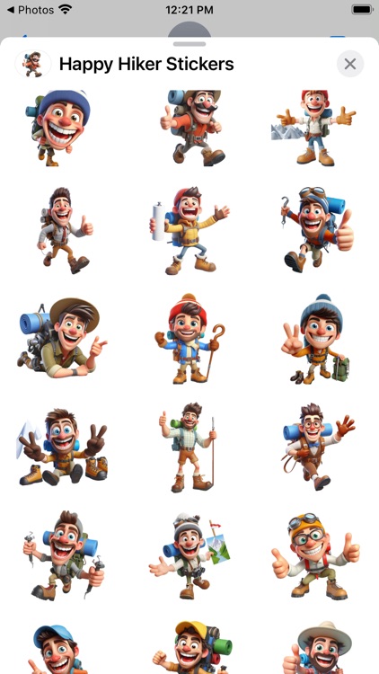 Happy Hiker Stickers by Paul Scott