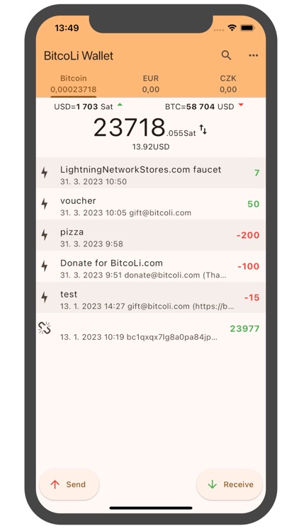 BitcoLi Lightning wallet by Jaroslav Bruzek