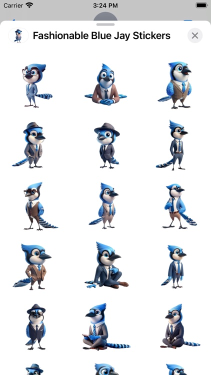 Fashionable Blue Jay Stickers by Paul Scott
