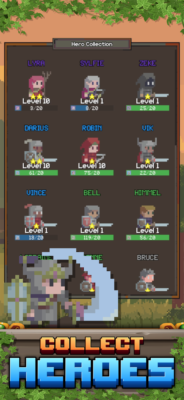 Idle Horizons: Dawn of Heroes - Embark on an epic pixelated ad