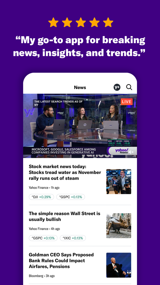 Yahoo Finance: Stocks & News by Yahoo - (iOS Apps) — AppAgg