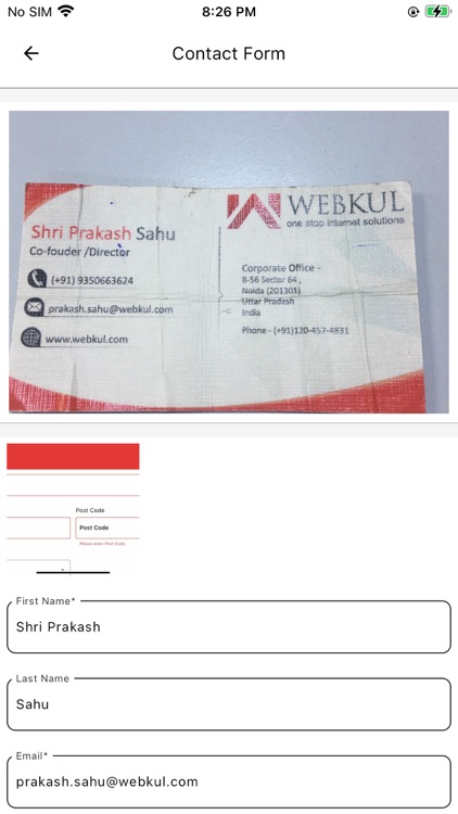 Odoo Business Card Reader by Mobikul