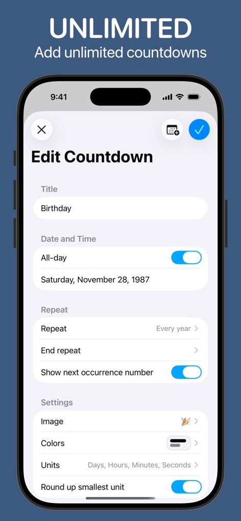 Countdowns - Event Countdown - Productivity App | MWM