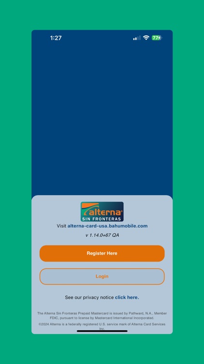 The Alterna Sin Fronteras Card by BAHU Processing, LLC