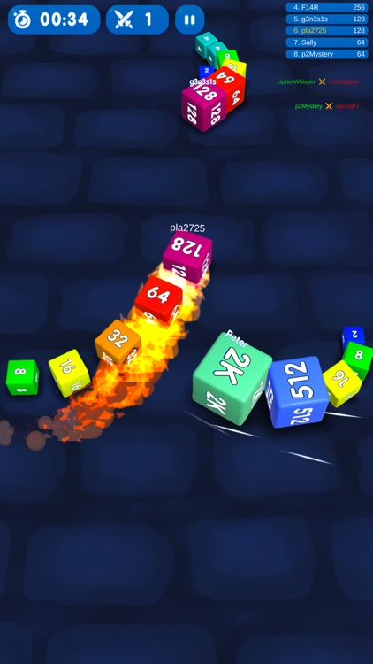 Cube Snake Merge Numbers by Ebubekir Yanik