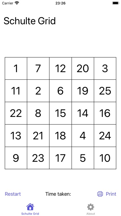 Schulte Grid - Printable by 培克 罗
