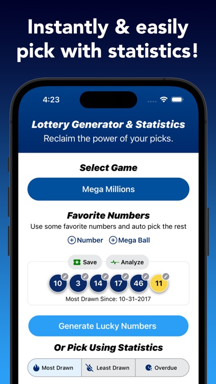 Lottery Generator & Statistics by Cultivate Digital, LLC