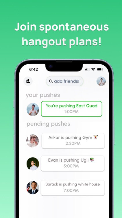 Push - for quicker hangouts by Justin Guo