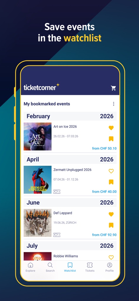 Ticketcorner: Event Tickets - Entertainment App | MWM