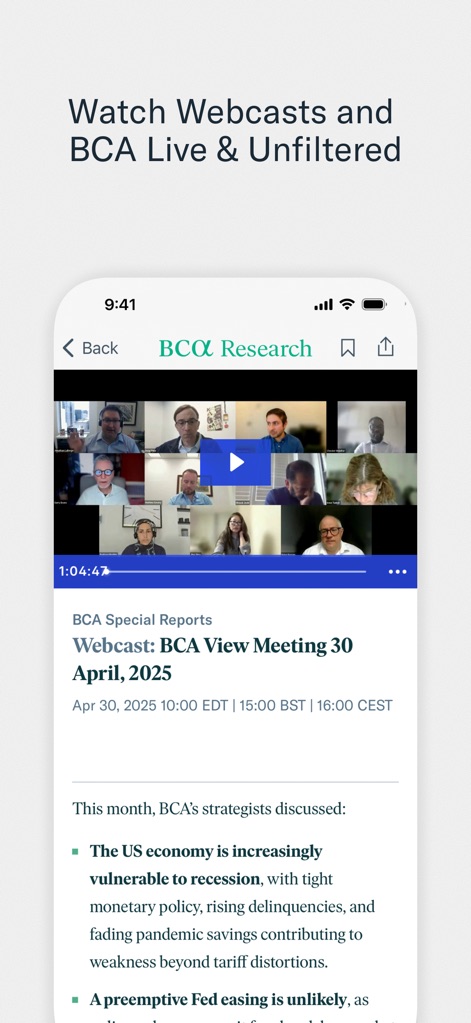 BCA Research - App de Finanzas | MWM