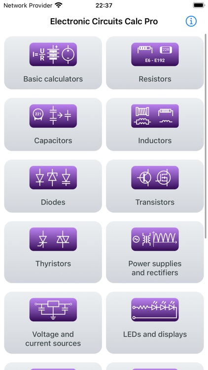 Electronic Circuits Calculator by ALG Software Lab