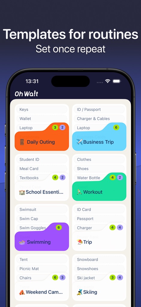 Daily Routine Checklist·OhWait - App di Produttività | MWM