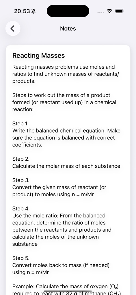 A Level Mole Calculations - Education App | MWM