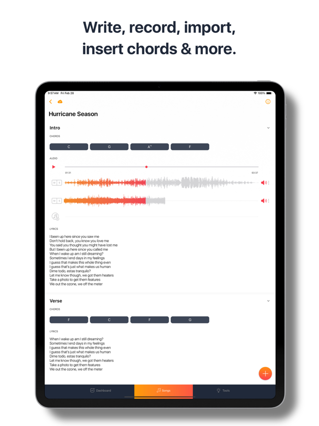 【iOS APP】Songwriter Pro: Lyrics + Songs 歌曲創作工具 – Dr.愛瘋 APP Navi