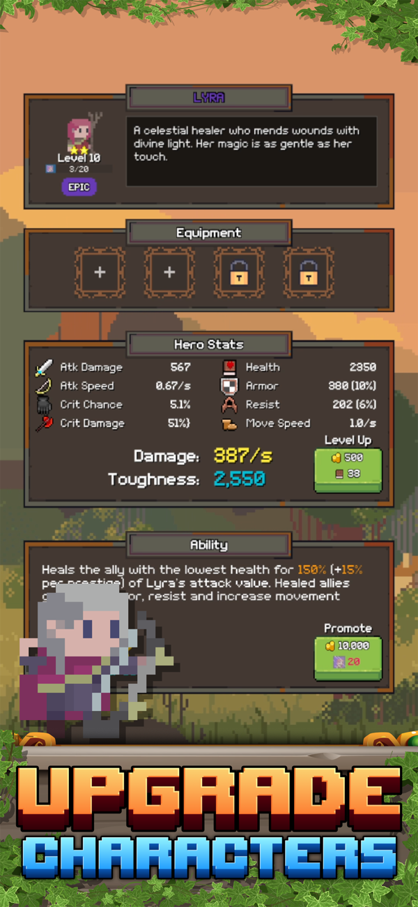 Idle Horizons: Dawn of Heroes - Embark on an epic pixelated ad