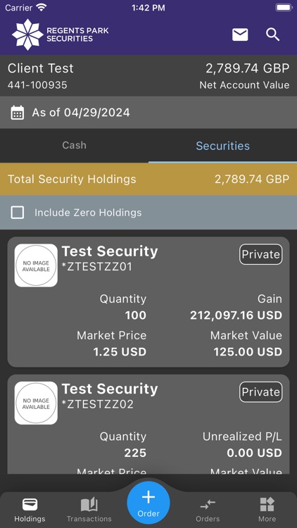 RPS Mobile Client App by Regents Park Securities