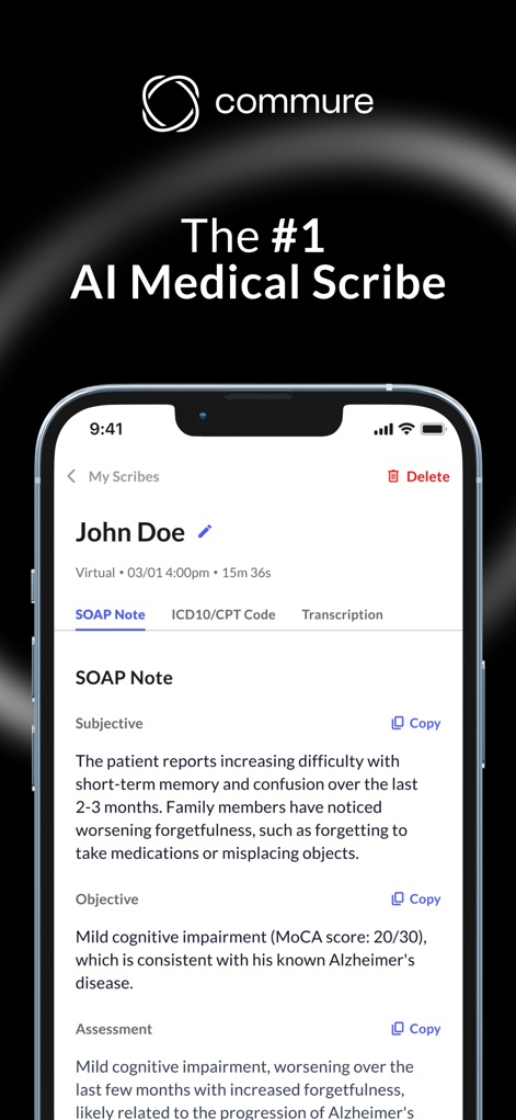 Commure - AI Medical Scribe - Medical App | MWM