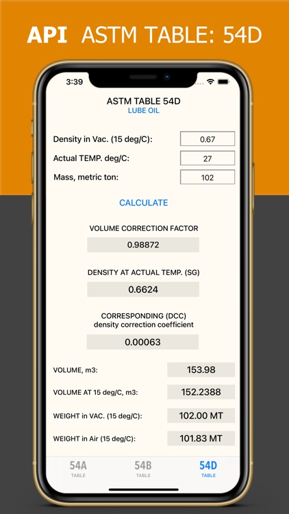ASTM Tables: 54A, 54B, 54D by zhandos uakanov