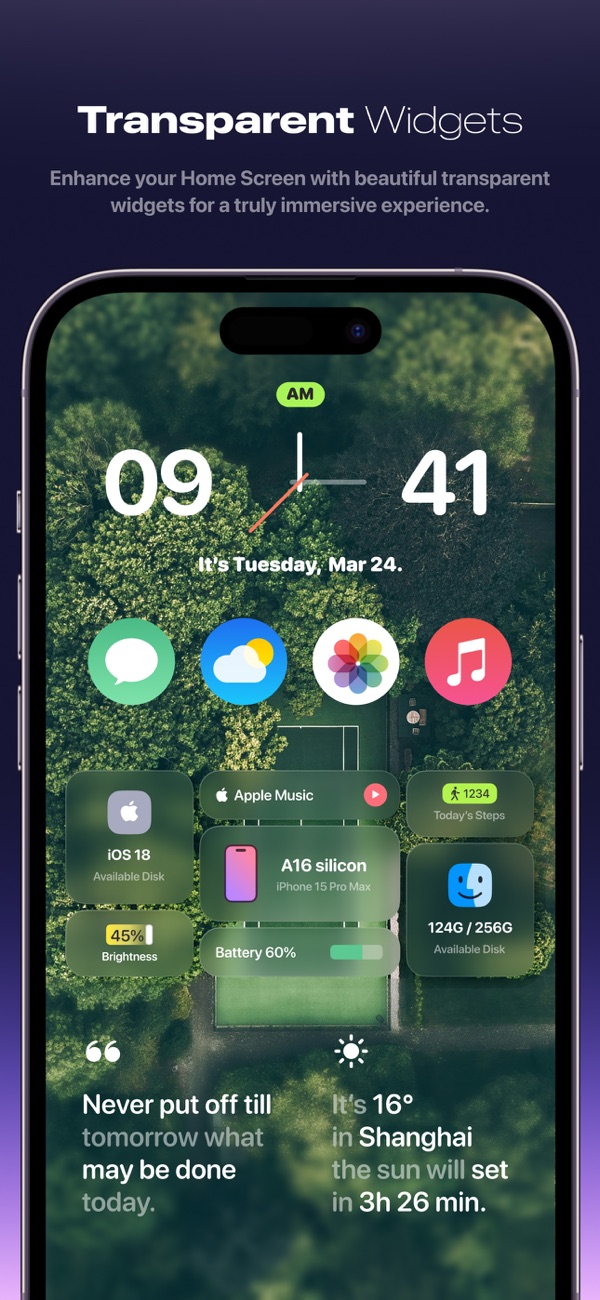 Koco Widgets - 极简动画小组件透明3D图标主题 - Koco Widgets是一款支持iOS 18新特性的应用，