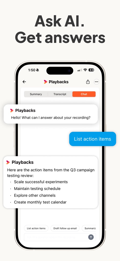 Playbacks: AI Note Taker - Productivity App | MWM