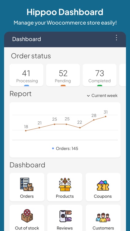 Hippoo Woocommerce admin app by Hamed Mayahian