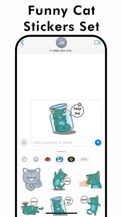 Funny Cat Stickers Set by Balveer Singh