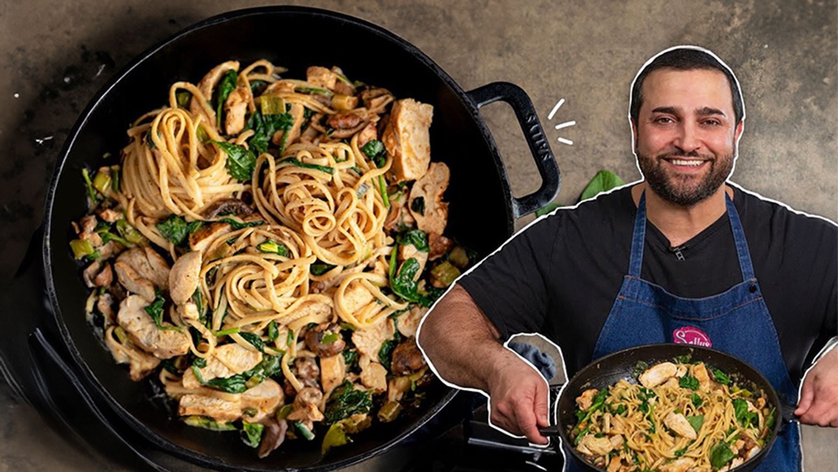 Chicken Florentine Pasta / Schnell & einfach / Murats 5 Minuten - Apple ...