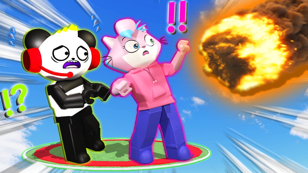Combo Panda Dodges Giant Fireballs in Roblox! - Ryan's World (Series 18 ...