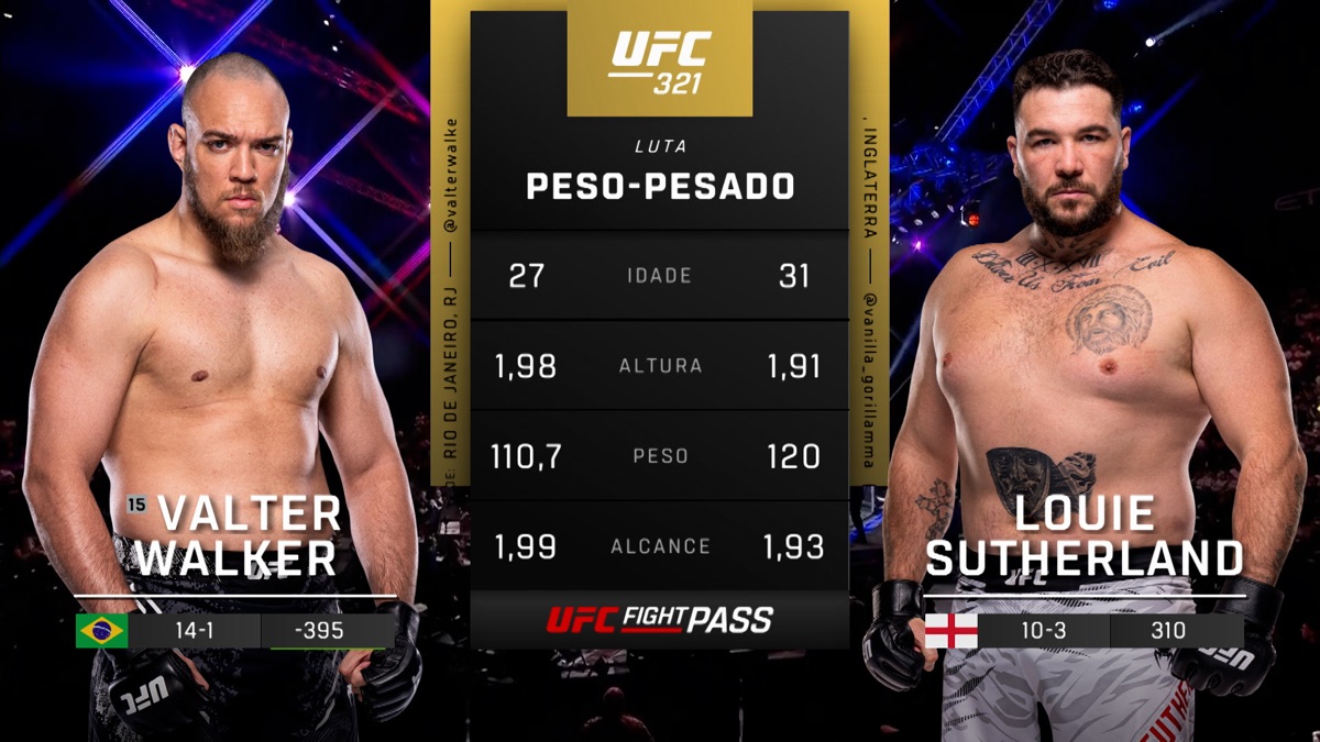 ‎321: Valter Walker vs. Louie Sutherland Prelims - UFC (Português ...