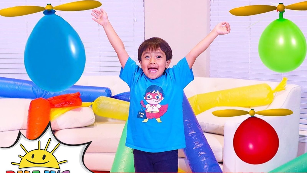 Ryan Vs. Daddy in a Helicopter Balloon Race! - Ryan's World (Series 7 ...